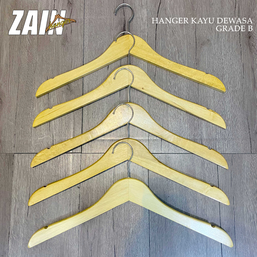 Jual GRADE B - HANGER KAYU DEWASA - MURAH | Shopee Indonesia