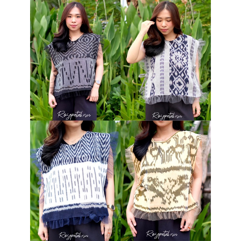 Jual Ginza Vest Tribal / Rompi tenun tribal jumputan / outer batik ...
