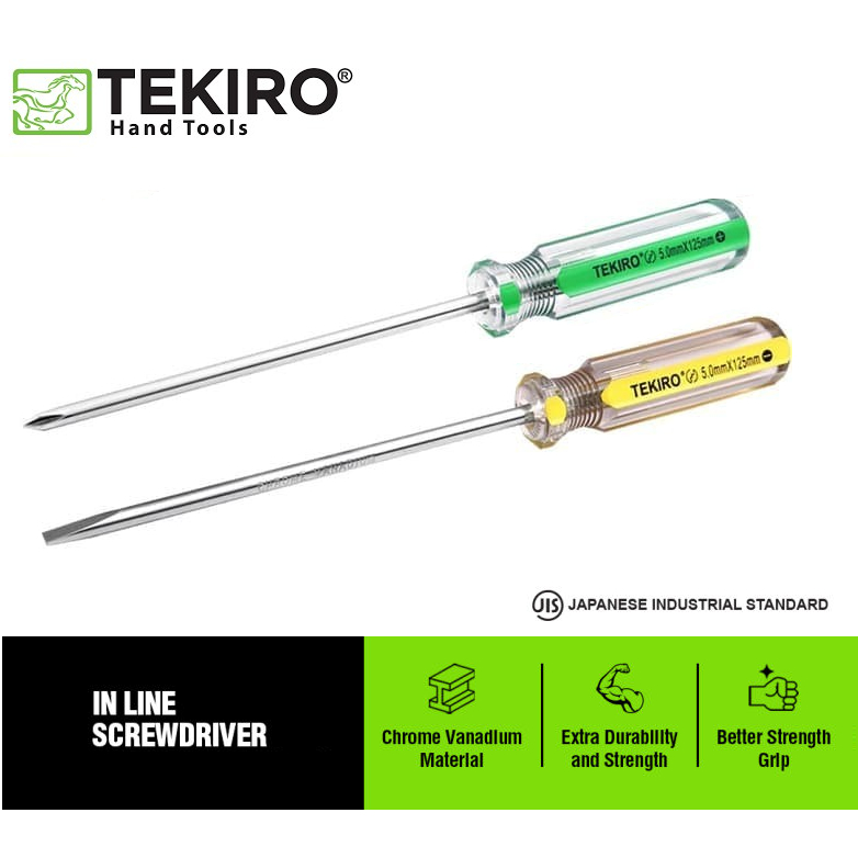 Jual TEKIRO Obeng Kristal Plus Minus 4 mm ph0 4 x 200 mm (+) Plus 4 mm ...