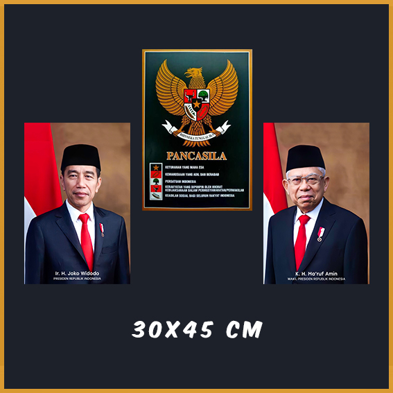 Jual A3+ cetak foto presiden dan wakil presiden+BINGKAI 30x45 | Shopee ...