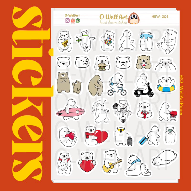 Jual Stiker Ekspresi Beruang - Bear Stickers (HEW-006) | Shopee Indonesia