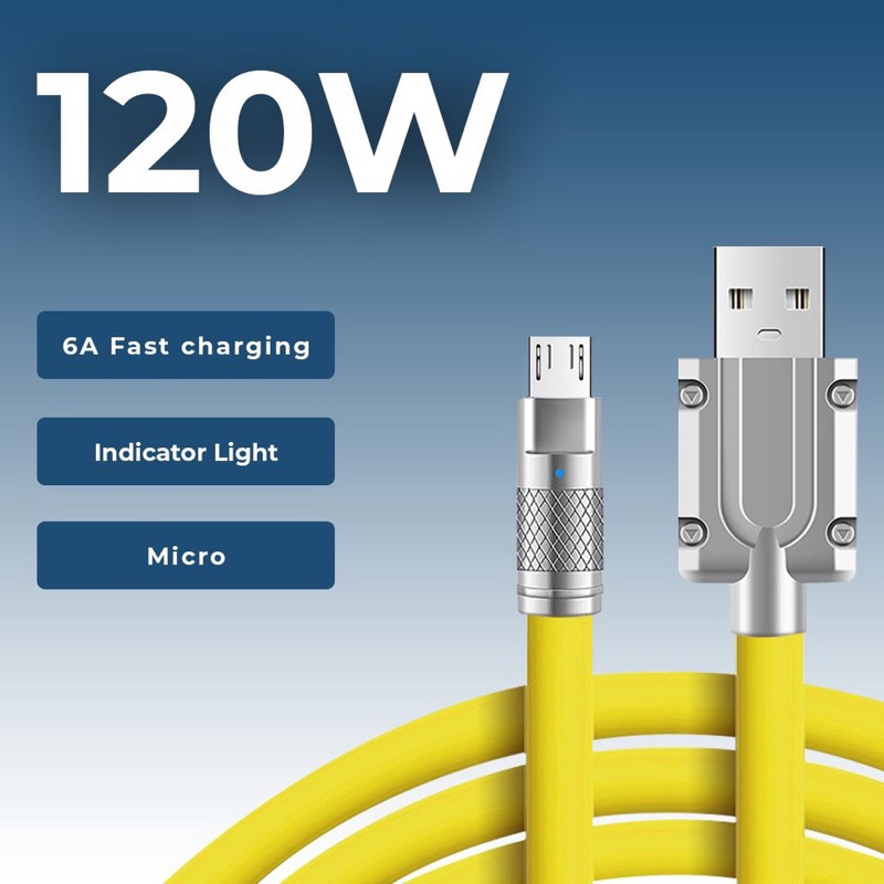 Jual Kabel 120W 6A Fast Charging Super Charger usb Micro / Tipe C ...