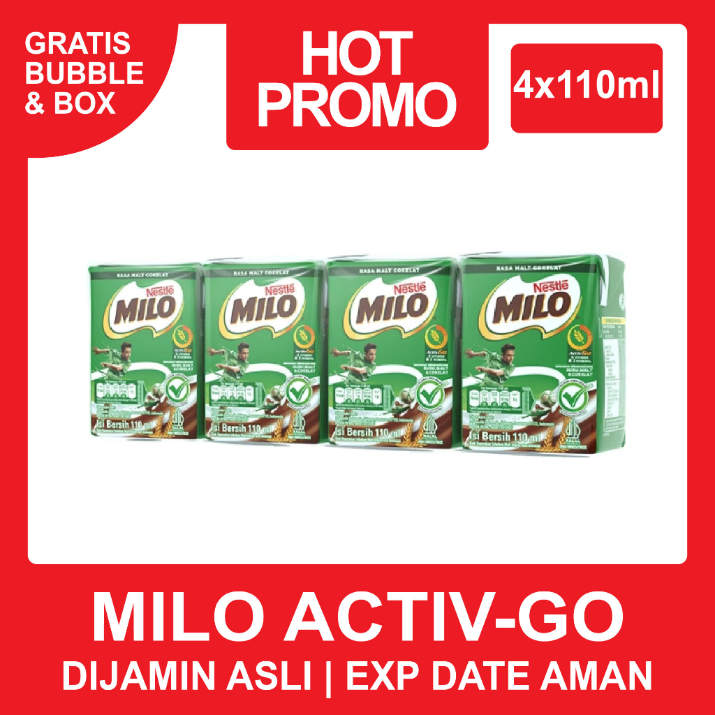 Jual MILO Activ-Go UHT Susu Cokelat 4x110mL | Shopee Indonesia