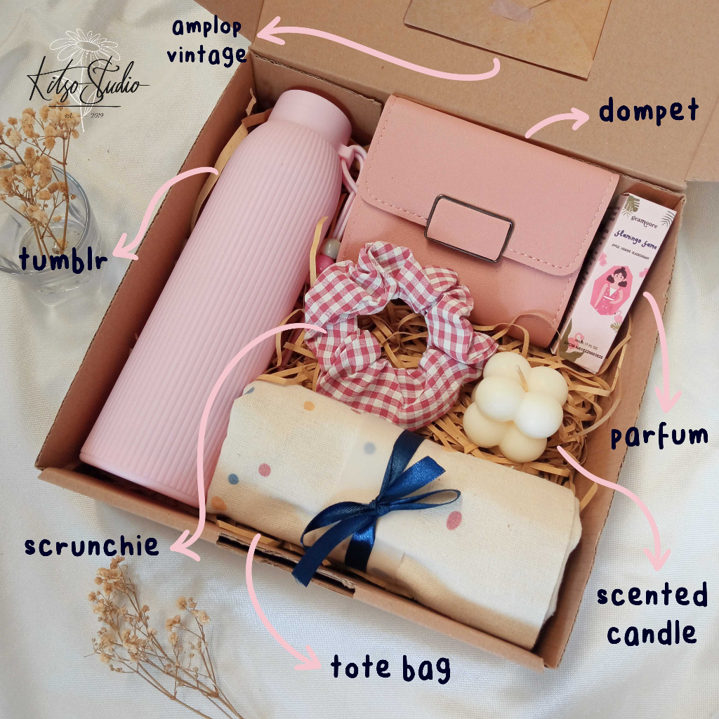 Jual [KITSO] Hampers Korean Gift Box Hijab Tumblr Tote Bag Aesthetic untuk Kado Ultah / Wisuda ...