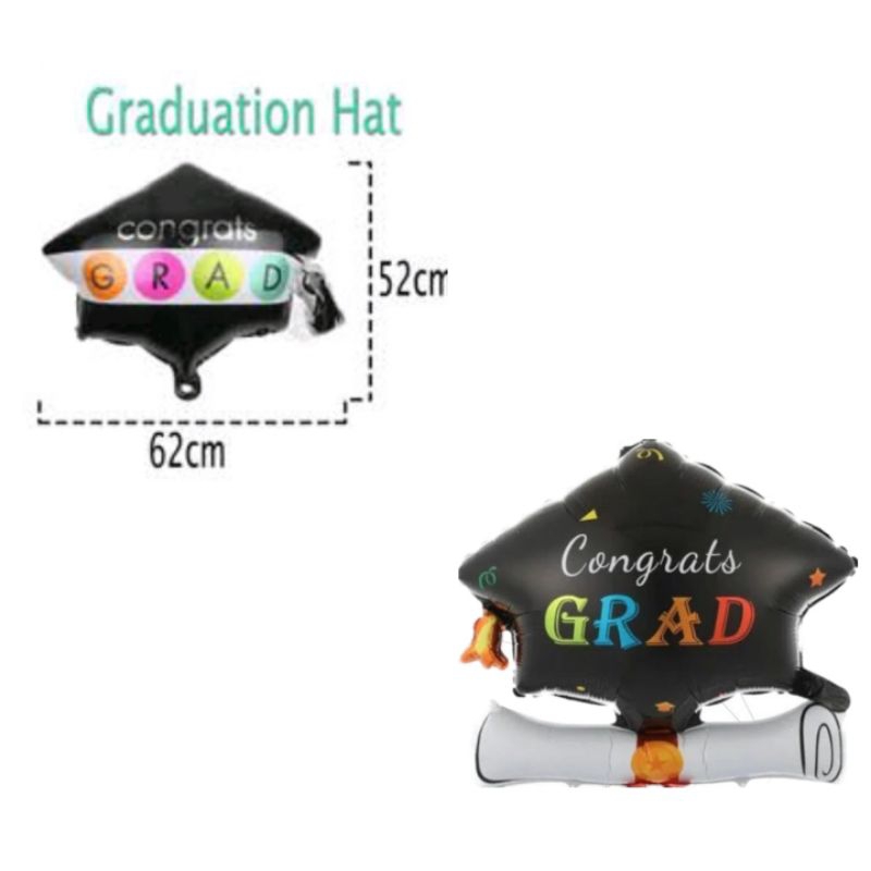 Jual Balon foil toga polkadot | balon foil congraduation hat balon ...
