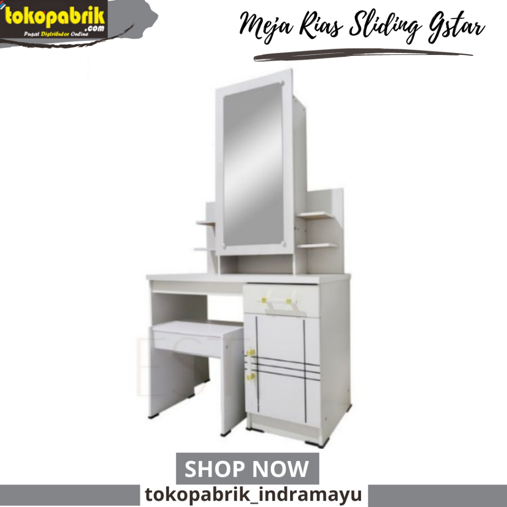Jual Meja Rias Kaca Slide - Meja Rias Kaca Oval Sliding Minimalis ...