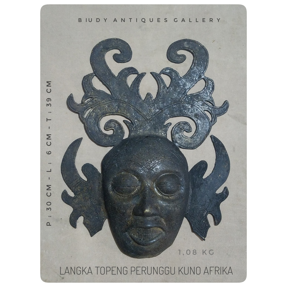 Jual Pajangan Langka Topeng Perunggu Kuno Etnik Afrika Barat | Shopee ...