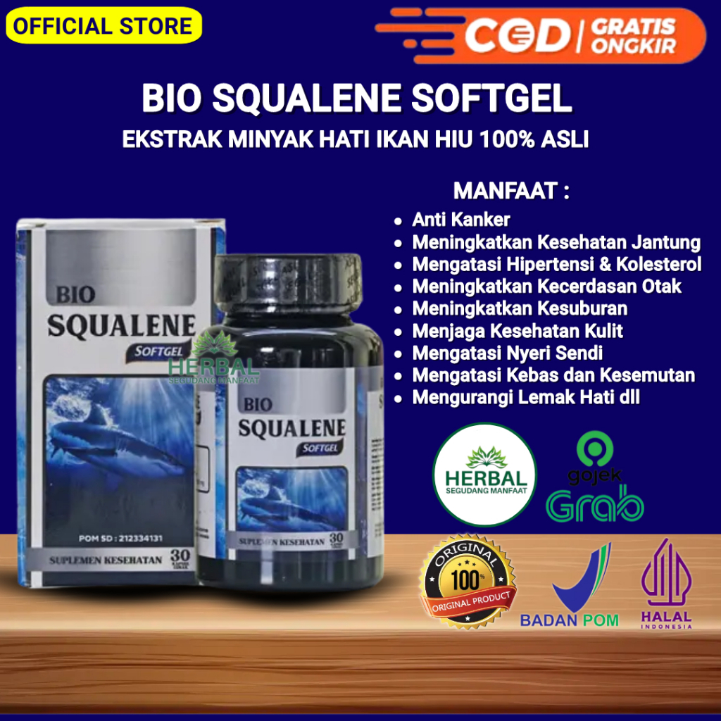 Jual Bio Squalene Softgel Minyak Hati Ikan Hiu Original Vitamin dan ...