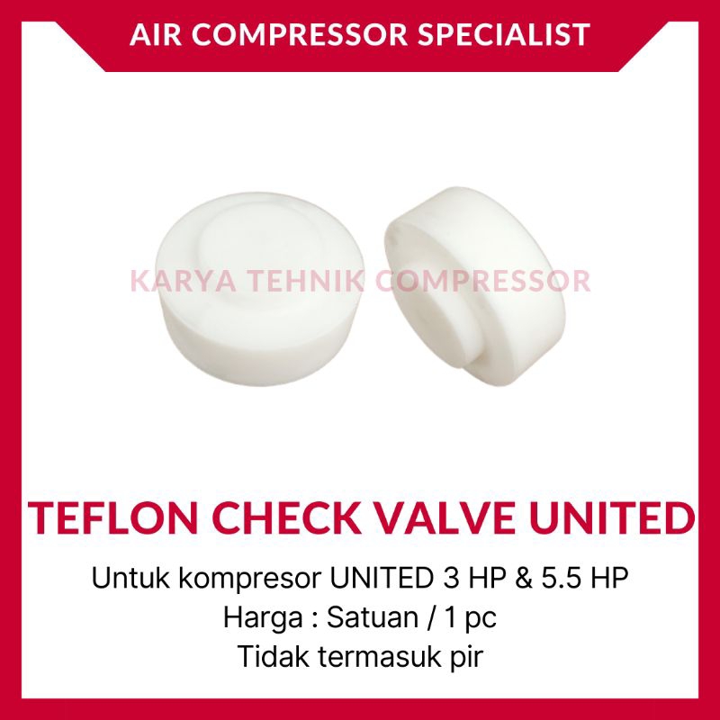 Jual Teflon Isi Check Valve Kompresor Udara UNITED 3 HP & 5.5 HP ...