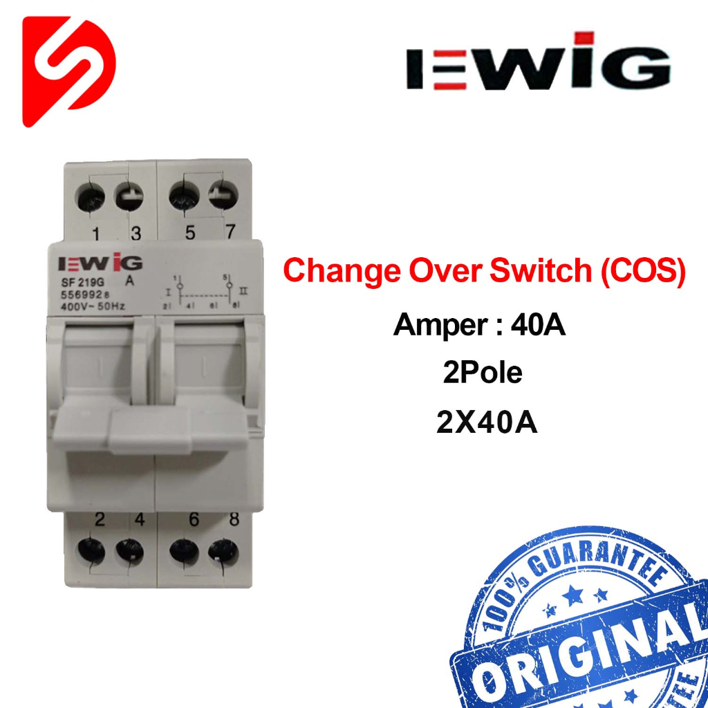 Jual COS / Change Over Switch / Ohm saklar EWIG 2x40A | Shopee Indonesia