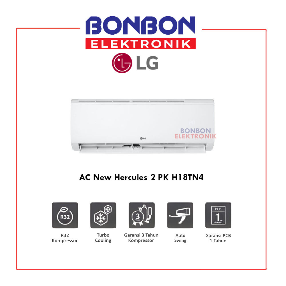 Jual LG AC 2 PK H18TN4 New Hercules Low Watt Turbo Cooling | Shopee ...