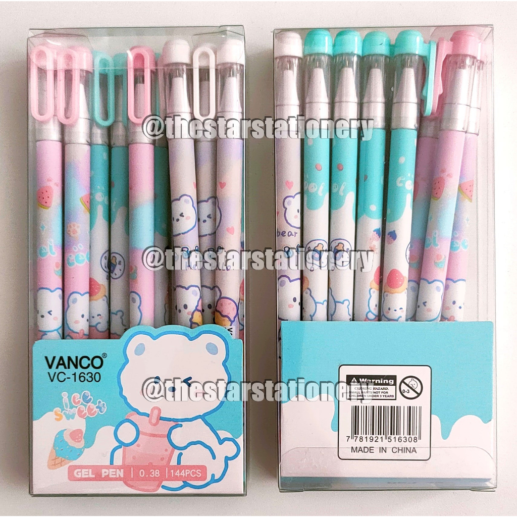 Jual (1 Pack isi 12 Pcs) Gabungan Bolpen Vanco VC-1633 VC-1635 VC-1636 ...