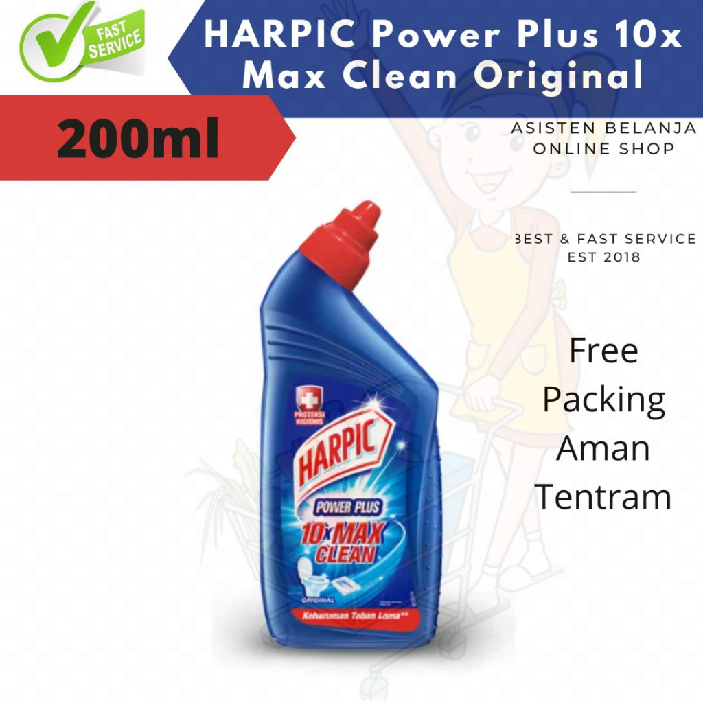 Jual Harpic Power Plus 10x MaX Clean Original Pembersih Kloset / Toilet Bowl Cleaner 200ml ...