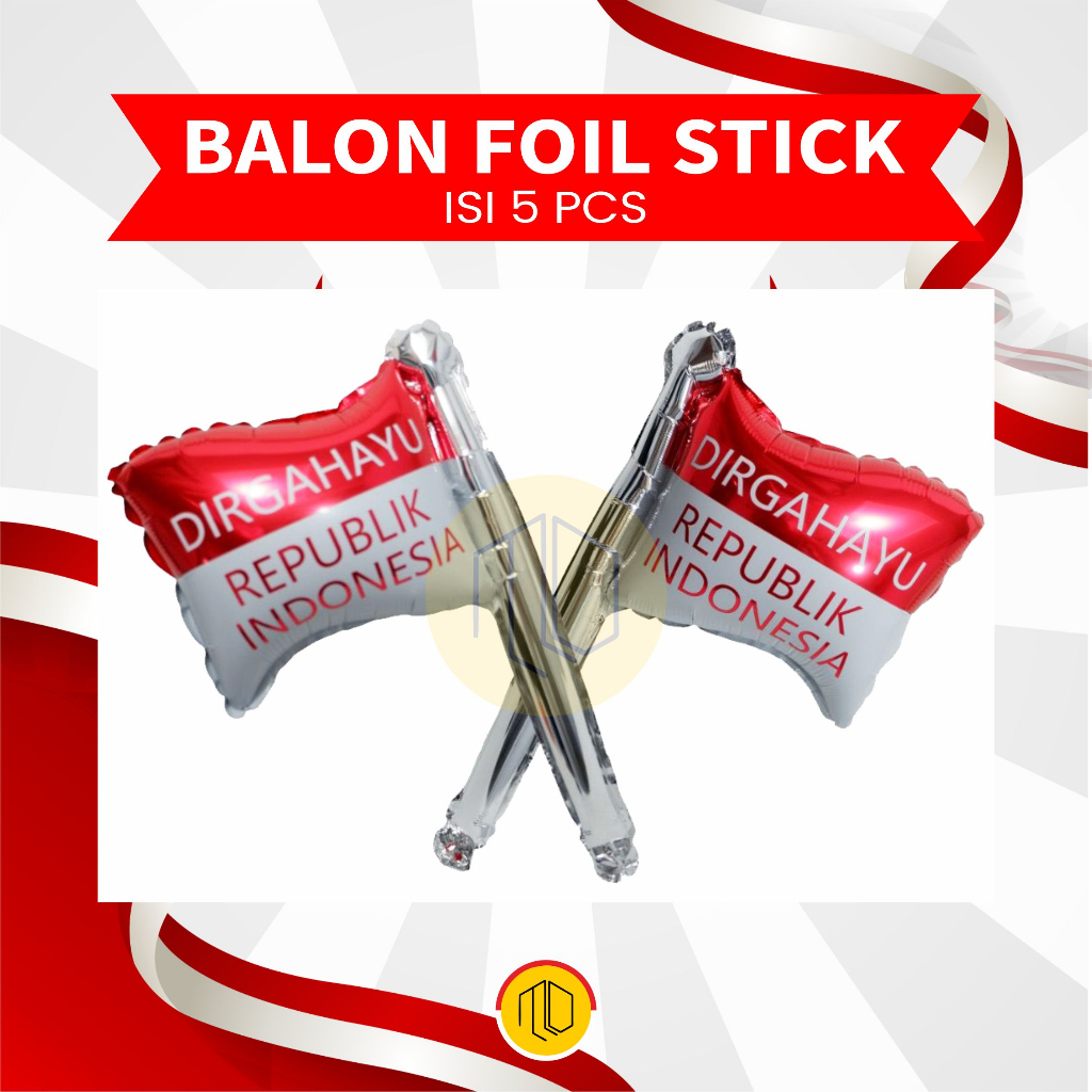 Jual (READY STOK) SIAP KIRIM ( ISI 5 PCS ) BALON BENDERA INDONESIA ...