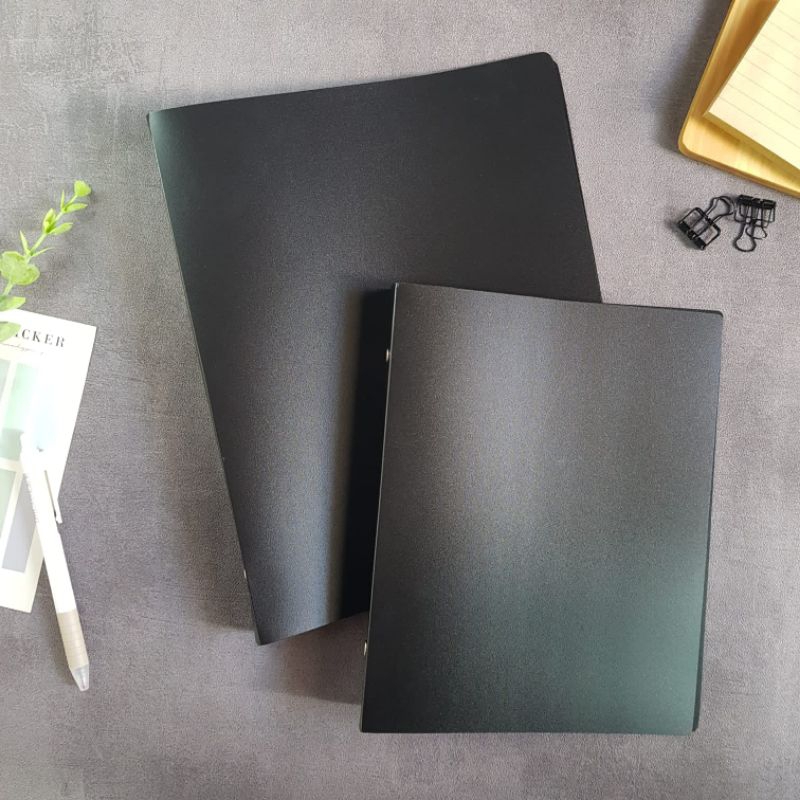 Jual BINDER A5 / BINDER B5 POLOS/BINDER COVER MIKA/ COVER HITAM POLOS ...