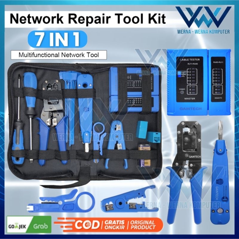 Jual GAINTECH Toolkit Network Repair 7in1 GT-580 TOOL KIT SET | Shopee ...