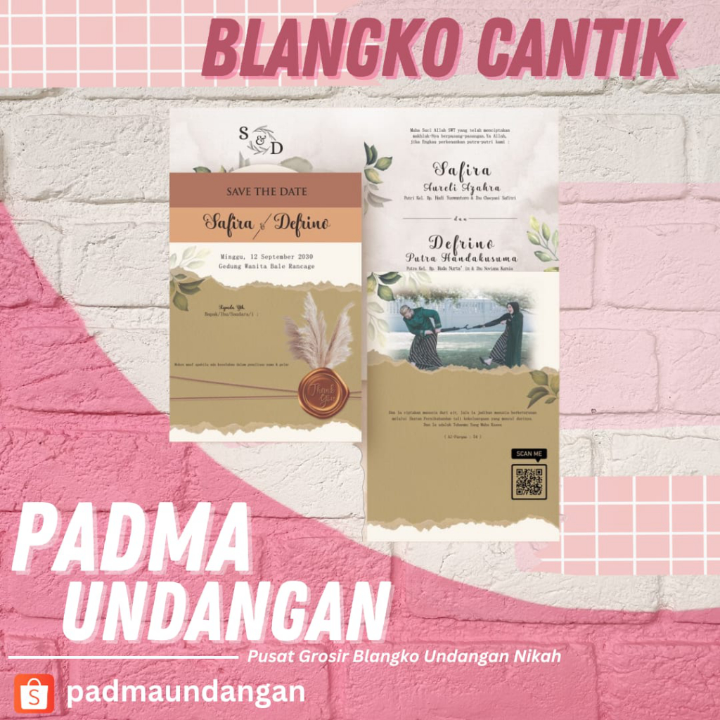 Jual Blangko Undangan Cantik 91 | Pusat Grosir Blangko | Padma Undangan | Shopee Indonesia