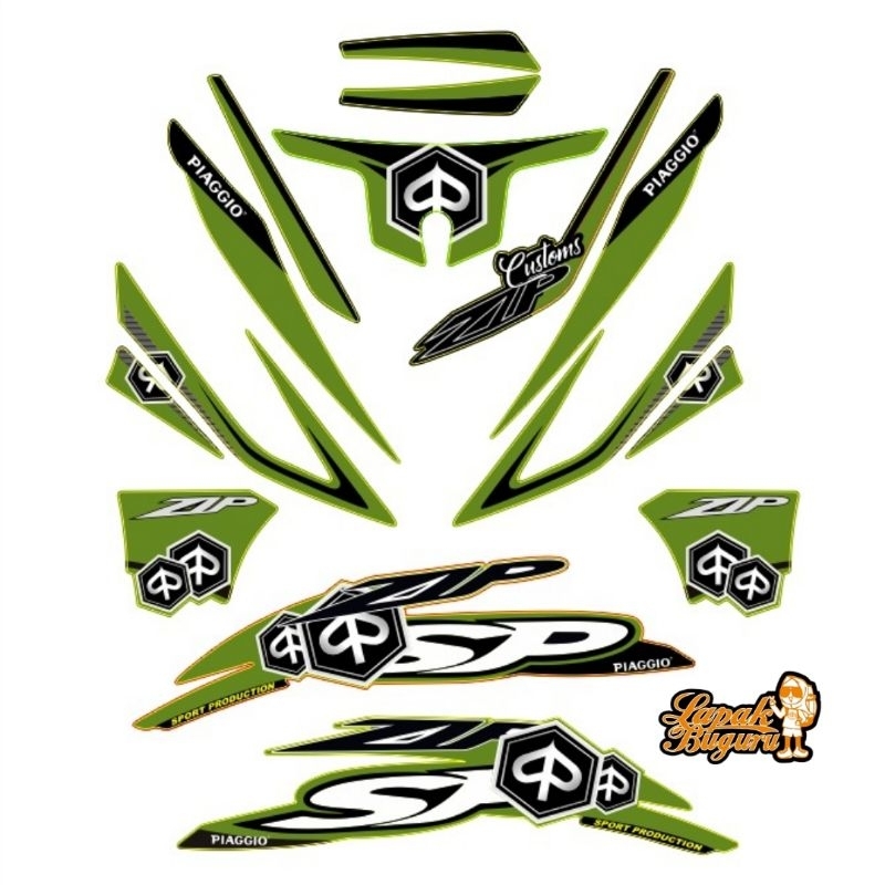 Jual PIAGGIO ZIP SP LIVERY STRIPING DECAL ZIP 100CC MOTOR CUSTOM LOKAL ...
