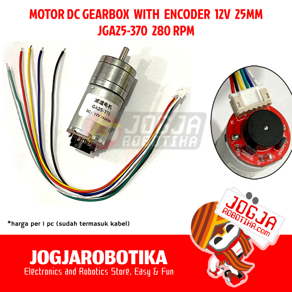 Jual Motor Dc Gearbox 12V 25mm JGA25-370 280rpm With Encoder | Shopee Indonesia