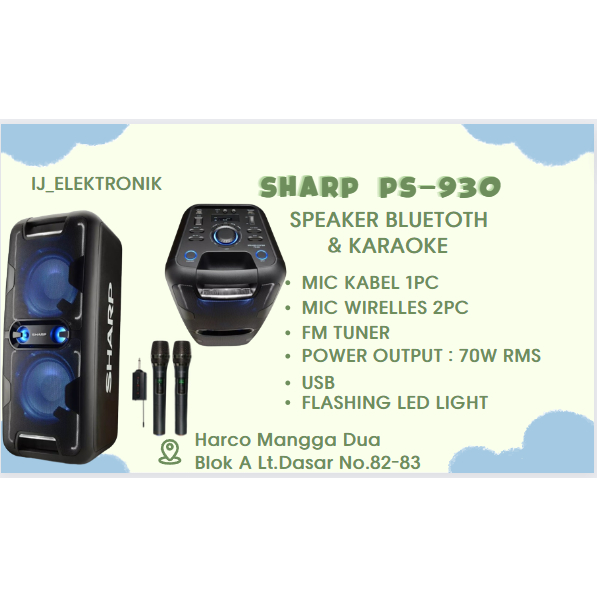 Jual NEW SHARP AUDIO SPEAKER BLUETOOTH PS-930 | Shopee Indonesia