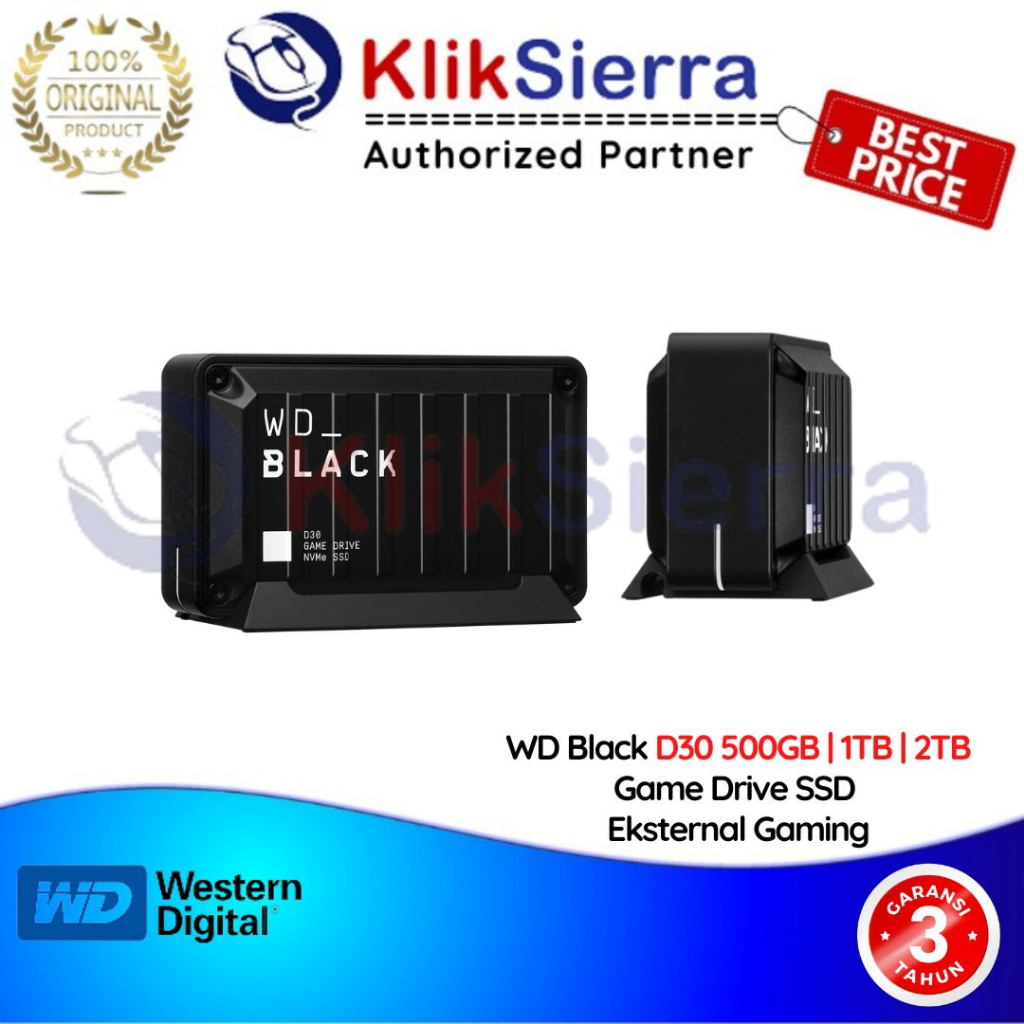 Jual WD Black D30 500GB 1TB 2TB Game Drive SSD Eksternal Gaming ...