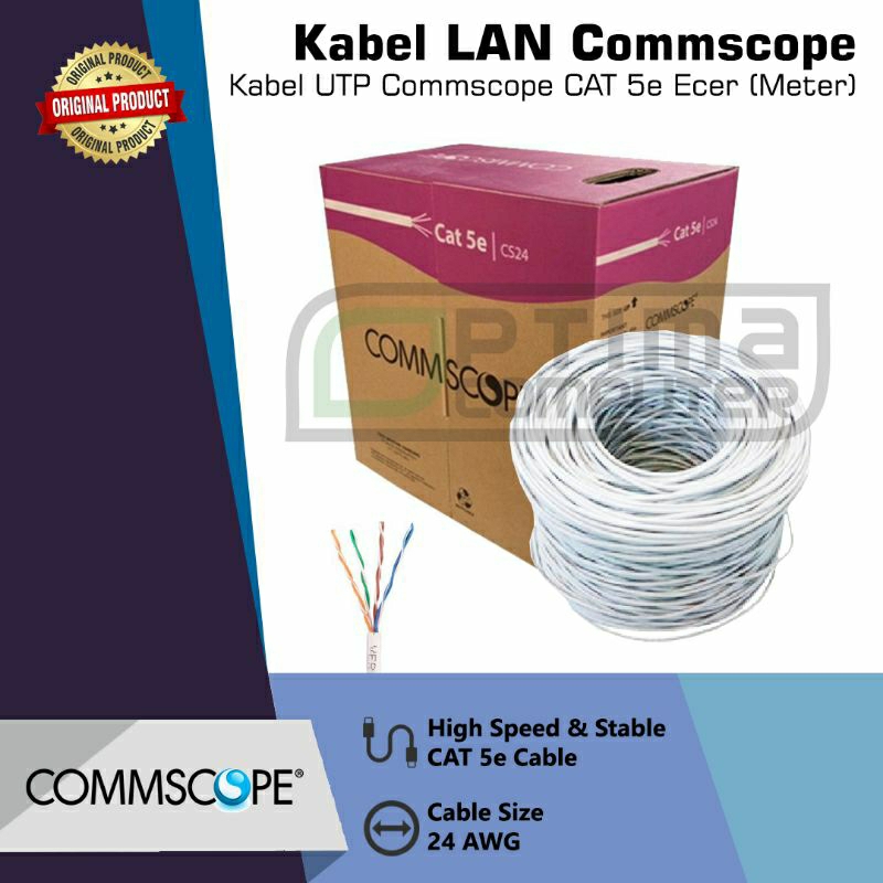 Jual Kabel LAN (Twisted Pair) Commscope CAT 5e Ecer (per meter ...