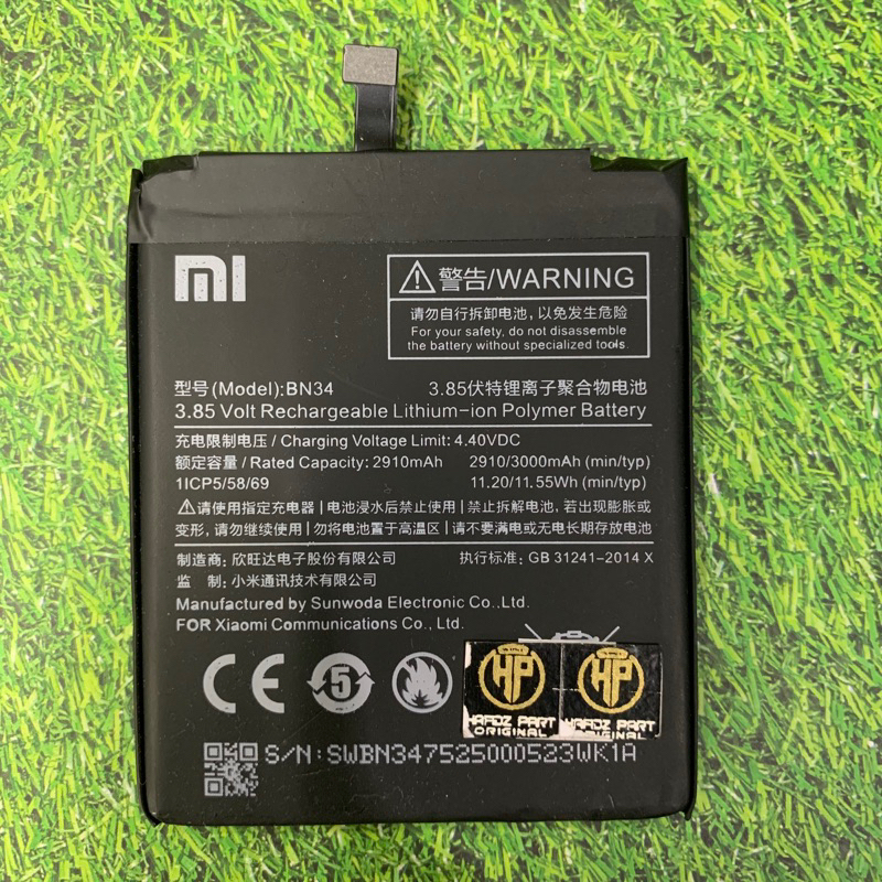 Jual Baterai Batre Batu Battery BN34 Xiaomi Redmi 5A Original Copotan ...
