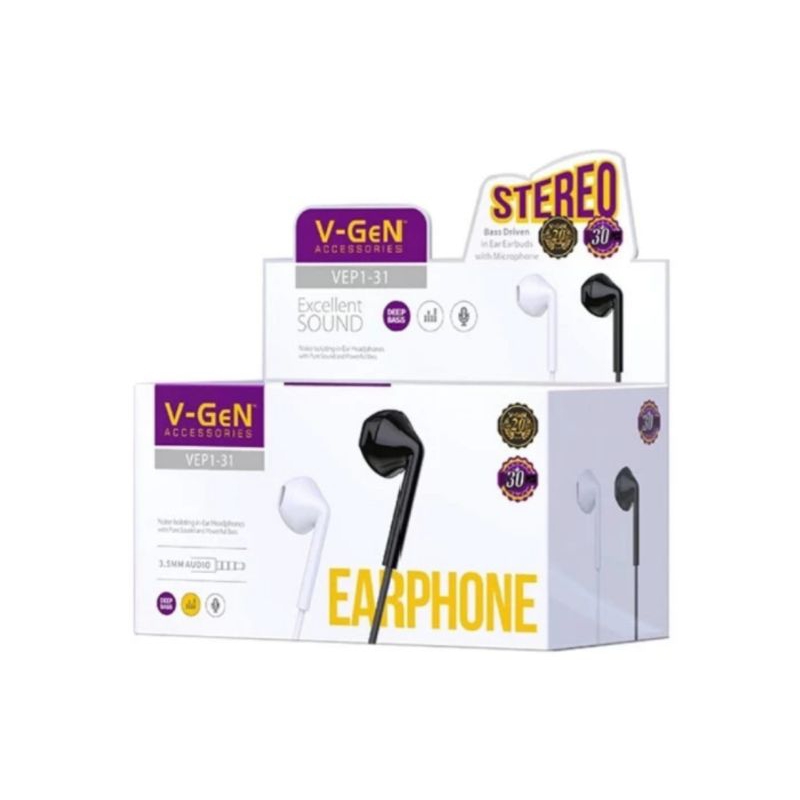 Jual Headset VGEN VEP1-31 Wired Earphone Xtra Bass (Non Karet) Ecer ...