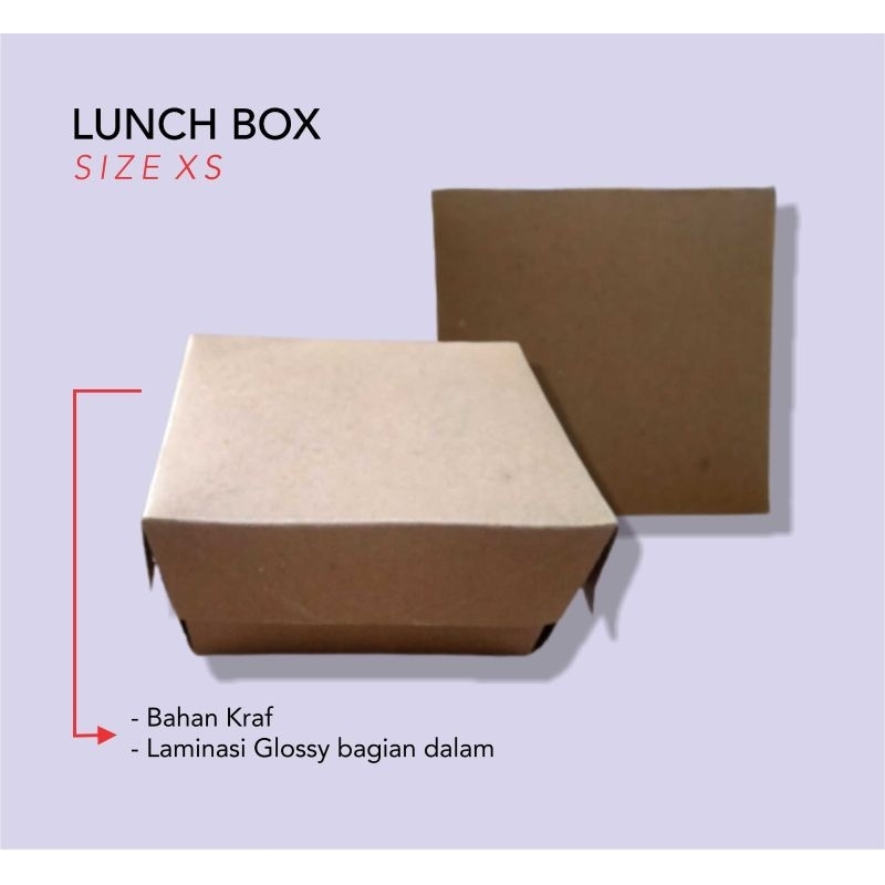 Jual Dus Lunch Box Xs/Kraft Paper Laminasi Kotak makanan | Shopee Indonesia