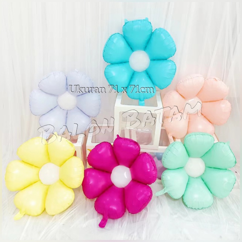 Jual Balon foil Bunga Ukuran sedang 71x71cm Warna Candy | Shopee Indonesia