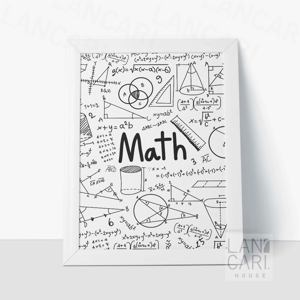 Jual Dekorasi Dinding Bingkai Doodle Matematika: Tulisan Math Hiasan ...
