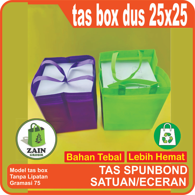 Jual Tas box dus 22x22 / 25x25 kotak nasi kantong souvenir spunbond ...