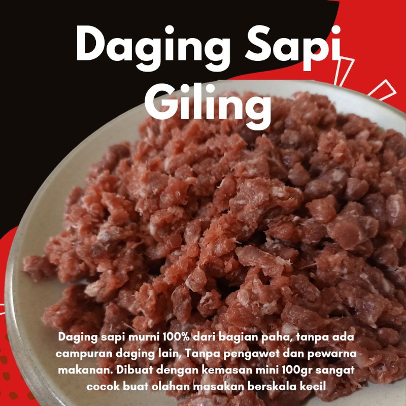 Jual Daging Sapi Giling Murni 100% / Cincang / Frozen Kemasan Mini ...