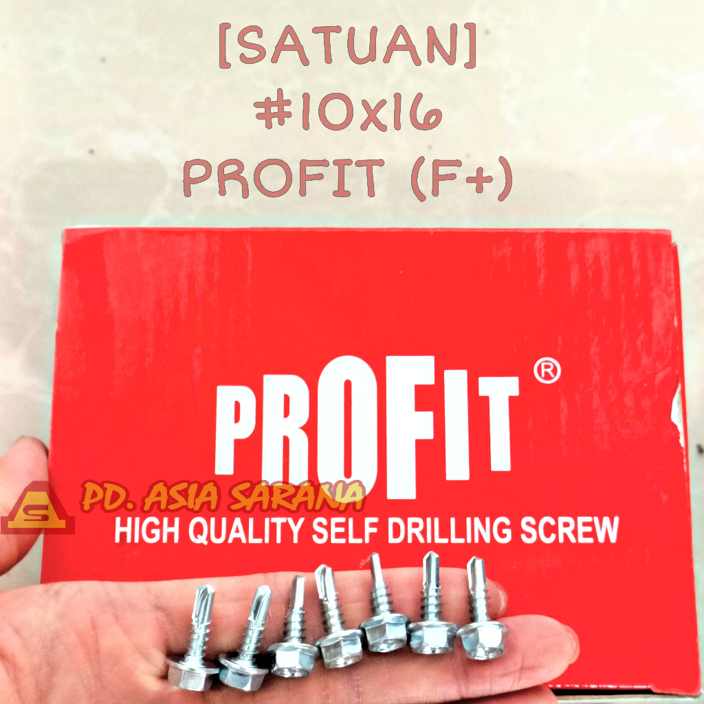 Jual [PROFIT] Skrup Baja Ringan 10x16 Sekrup Paku Baut Roofing Screw F+ ...