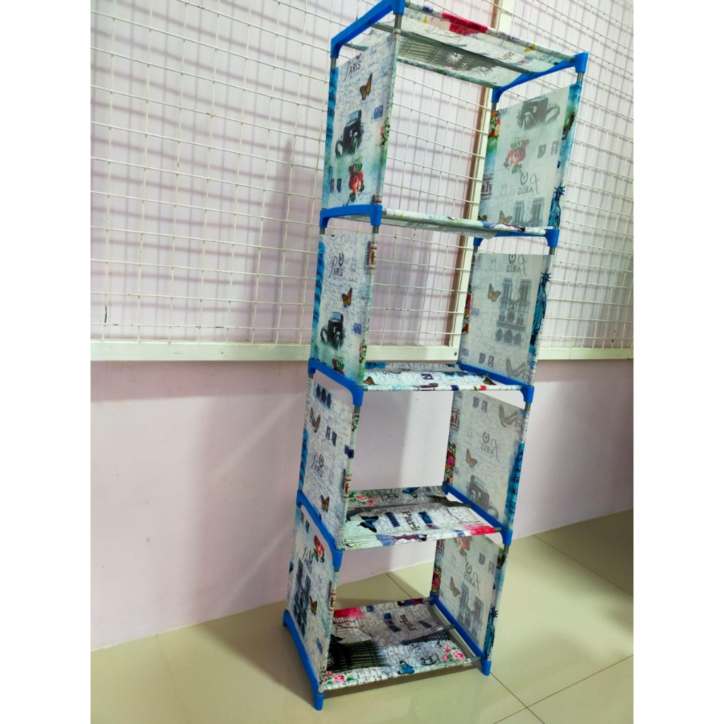 Jual Rak serbaguna kain 5 tingkat 4 susun rak buku portable lemari ...