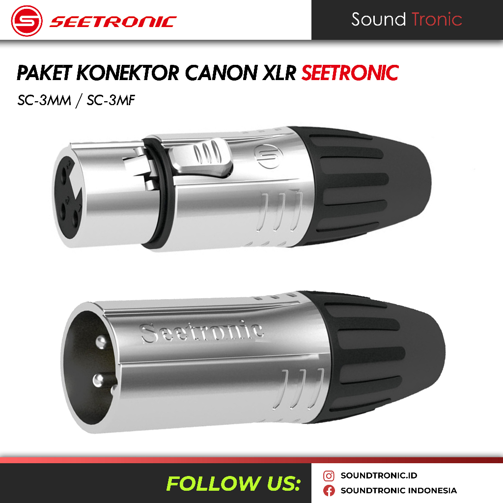 Jual Seetronic SCMM3 SCMF3 Socket Jack Canon XLR Male Female Microphone Plug 3 pin | Shopee ...