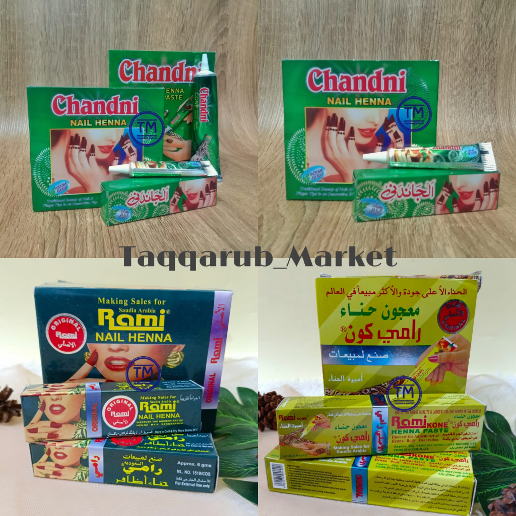 Jual Pacar Kuku Chandini Pacar Kuku Rami Chandni Nail Henna Cone Henna ...