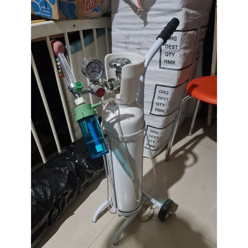 Jual Tabung Oksigen 1m3 + troli + isi oksigen medis | Shopee Indonesia