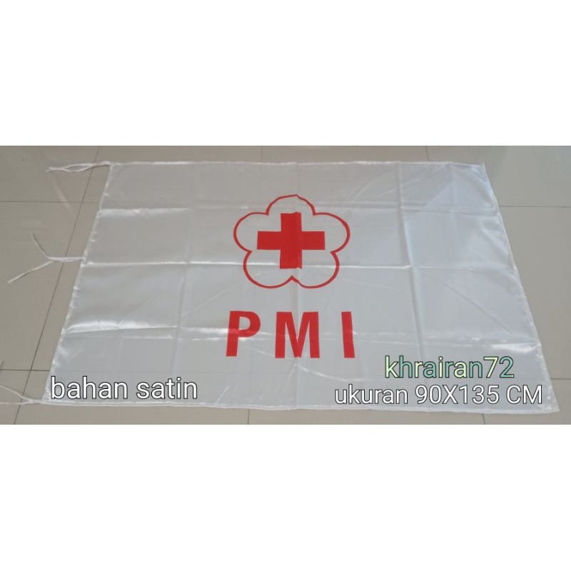 Jual bendera PMI ( palang merah Indonesia ) ukuran 90 cm x 135 cm bahan ...