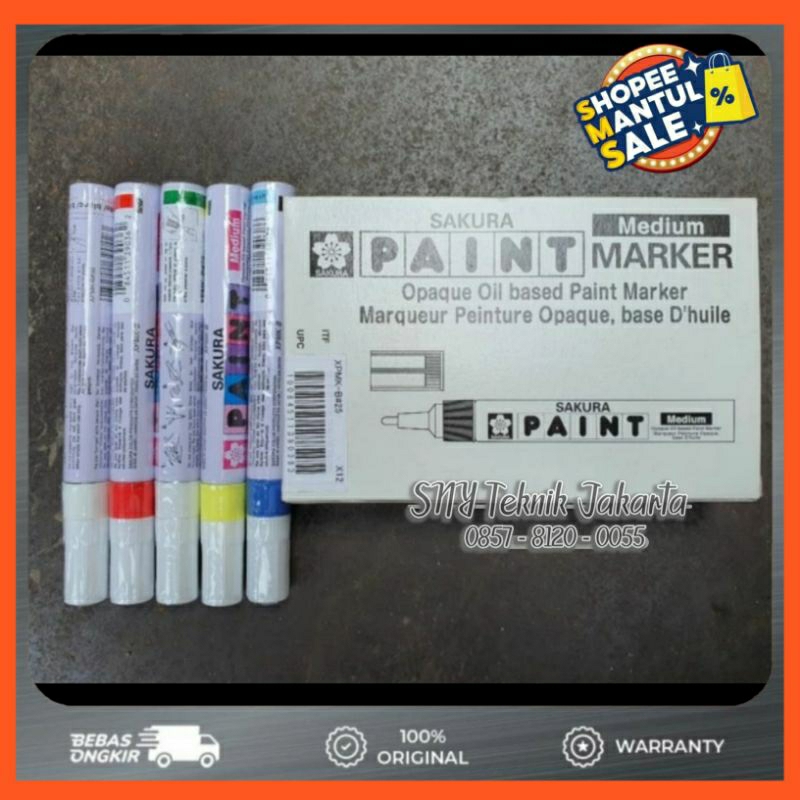 Jual Spidol Permanen Penanda Plastik Besi Bahan SAKURA Kocok (1 Kotak ...