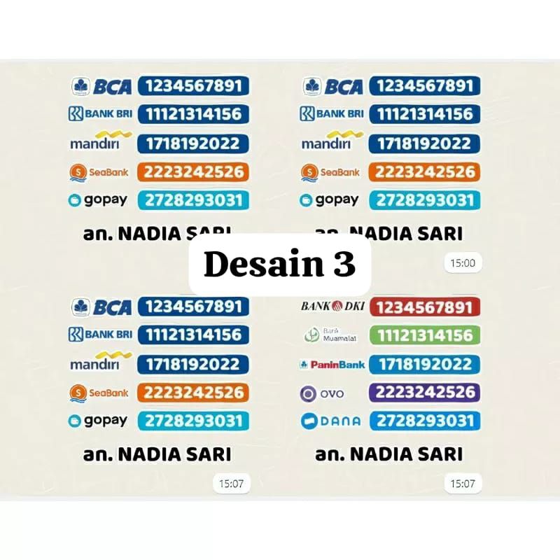 Jual stiker whatsap rekening bank | Shopee Indonesia