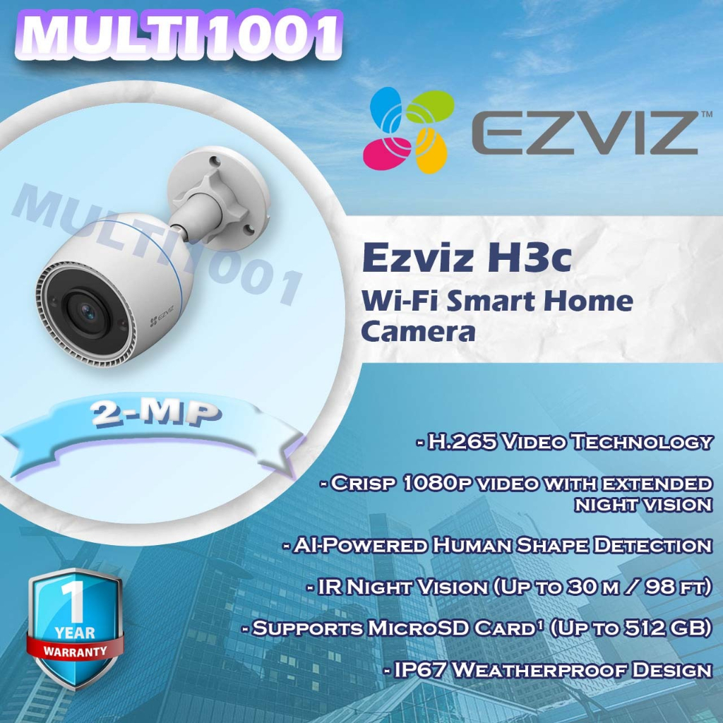Jual EZVIZ H3C COLOR 1080P WIFI COLOR NIGHT VISION AUDIO AI HUMAN ...
