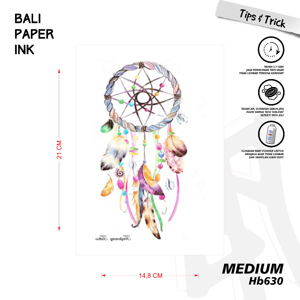 Jual Bali Paper Ink HB630 Dream Catcher Tato Temporer Basic Bali Paper ...