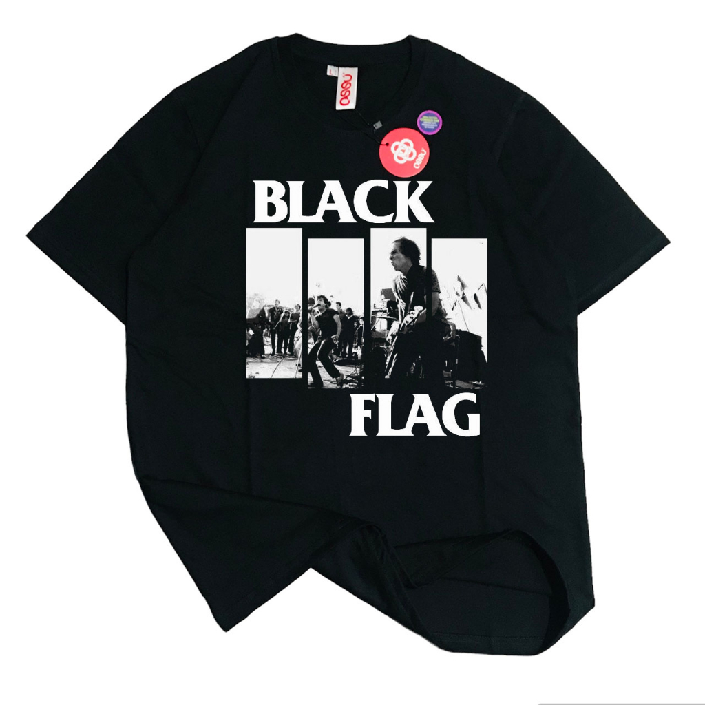 Jual OSSU BLACK FLAG BAND TSHIRT | KAOS BAND BLACK FLAG BLACK WASHED ...