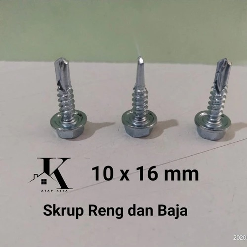 Jual Baut Baja Ringan 10x16mm / Baut Reng / Skrup Baja dan Reng / Mur ...