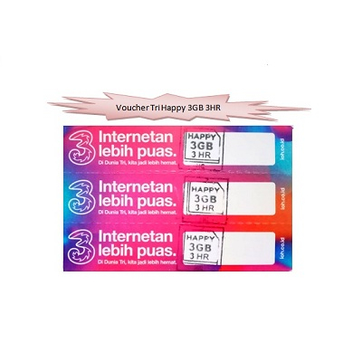 Jual Voucher Tri Happy 3GB 3hr | Shopee Indonesia