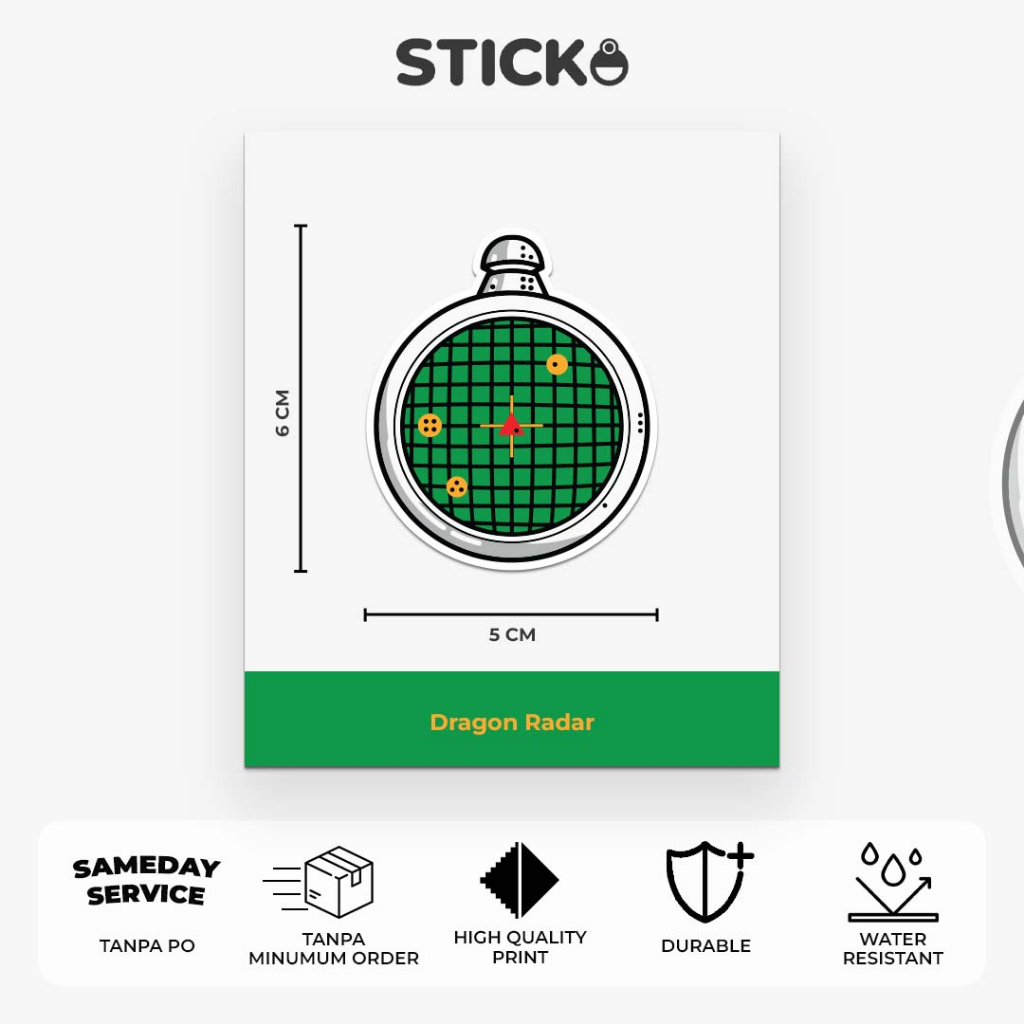Jual Dragon Radar Sticker Vinyl Print Decal Stiker Dragon Ball Anime ...