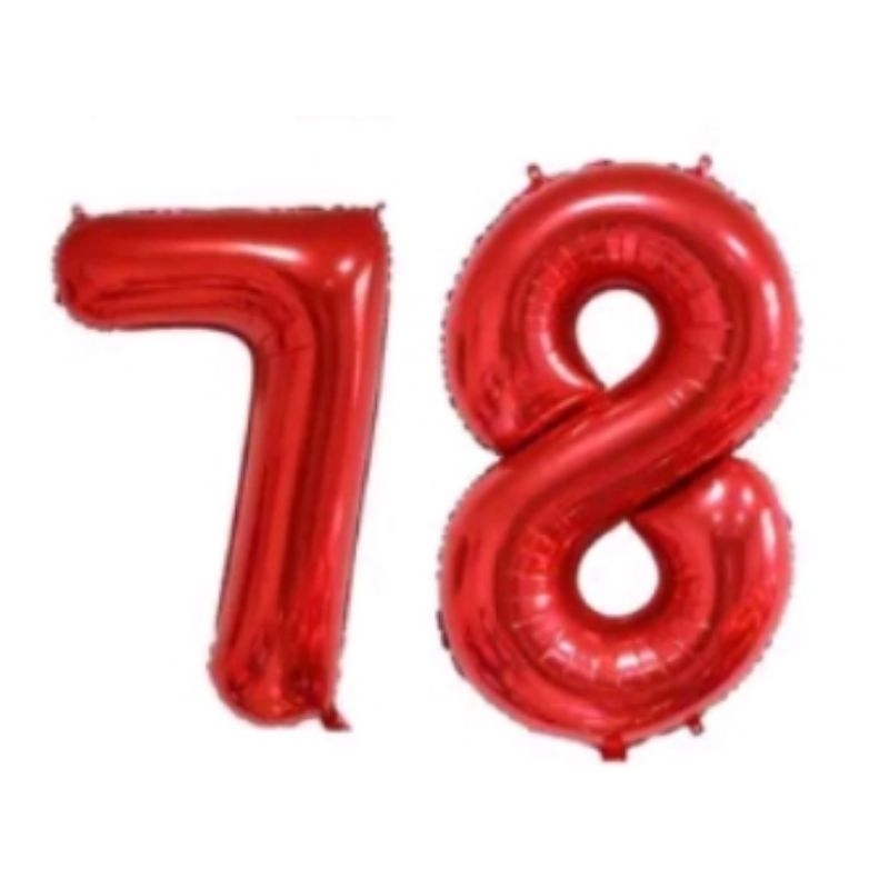 Jual [2pcs] foil angka merah 7 dan 8 READY!! /DIRGAHAYU/ BALON FOIL ...