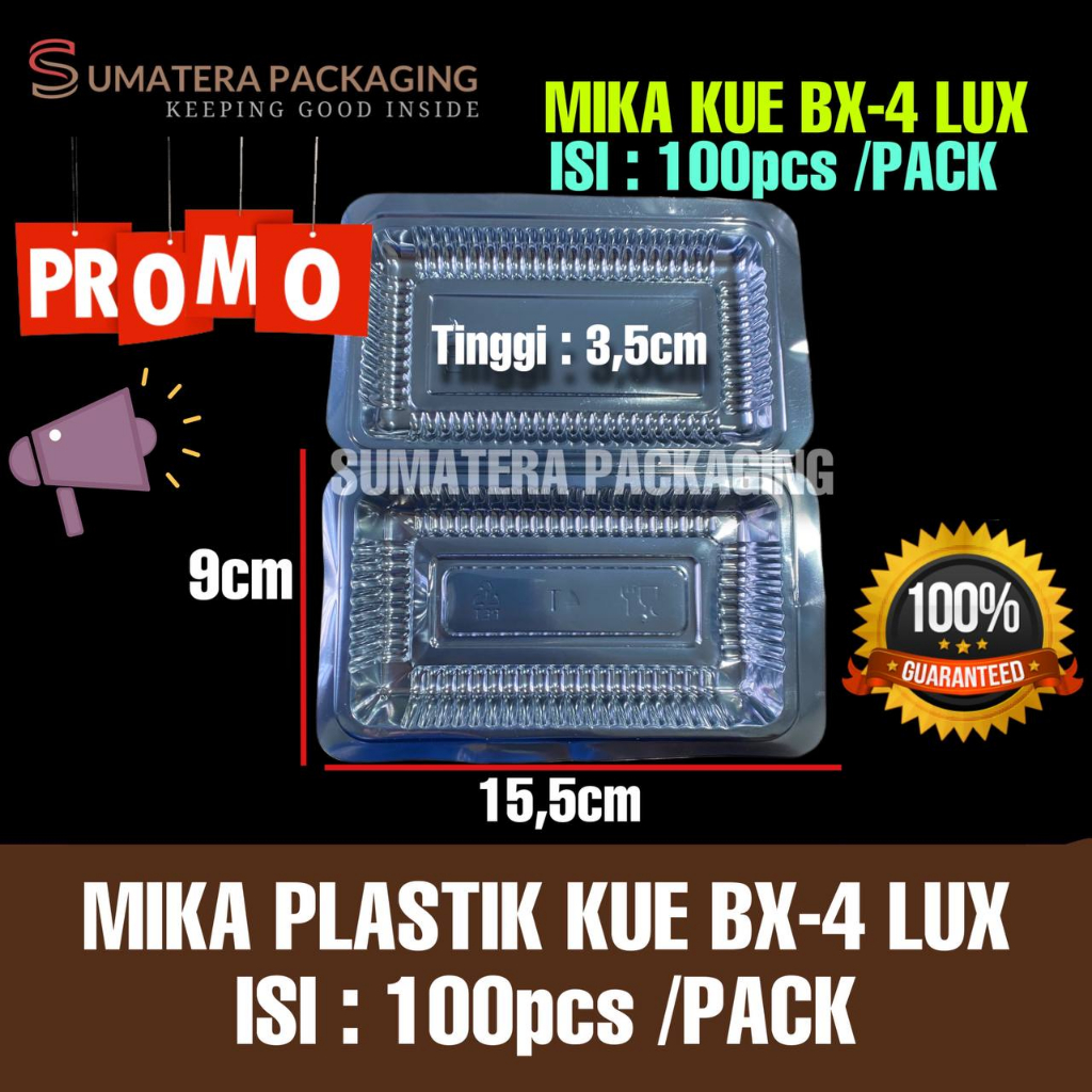 Jual MIKA PLASTIK kue BX4 LUX isi 100 pcs kue mie bolu makan box ...