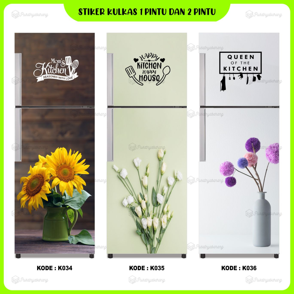 Jual STIKER KULKAS 1 PINTU DAN 2 PINTU MOTIF BUNGA ANTI AIR | Shopee ...